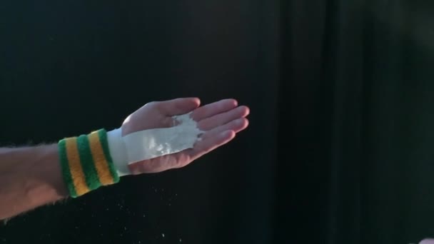 Hands of Gymnast Clapping Chalk Stock Photo by ©Lazyllama 85749172