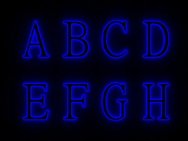 Blue neon signs with letters of the alphabet. — Stock Photo © vitma1978 ...