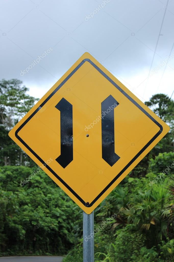 Narrow Bridge Sign