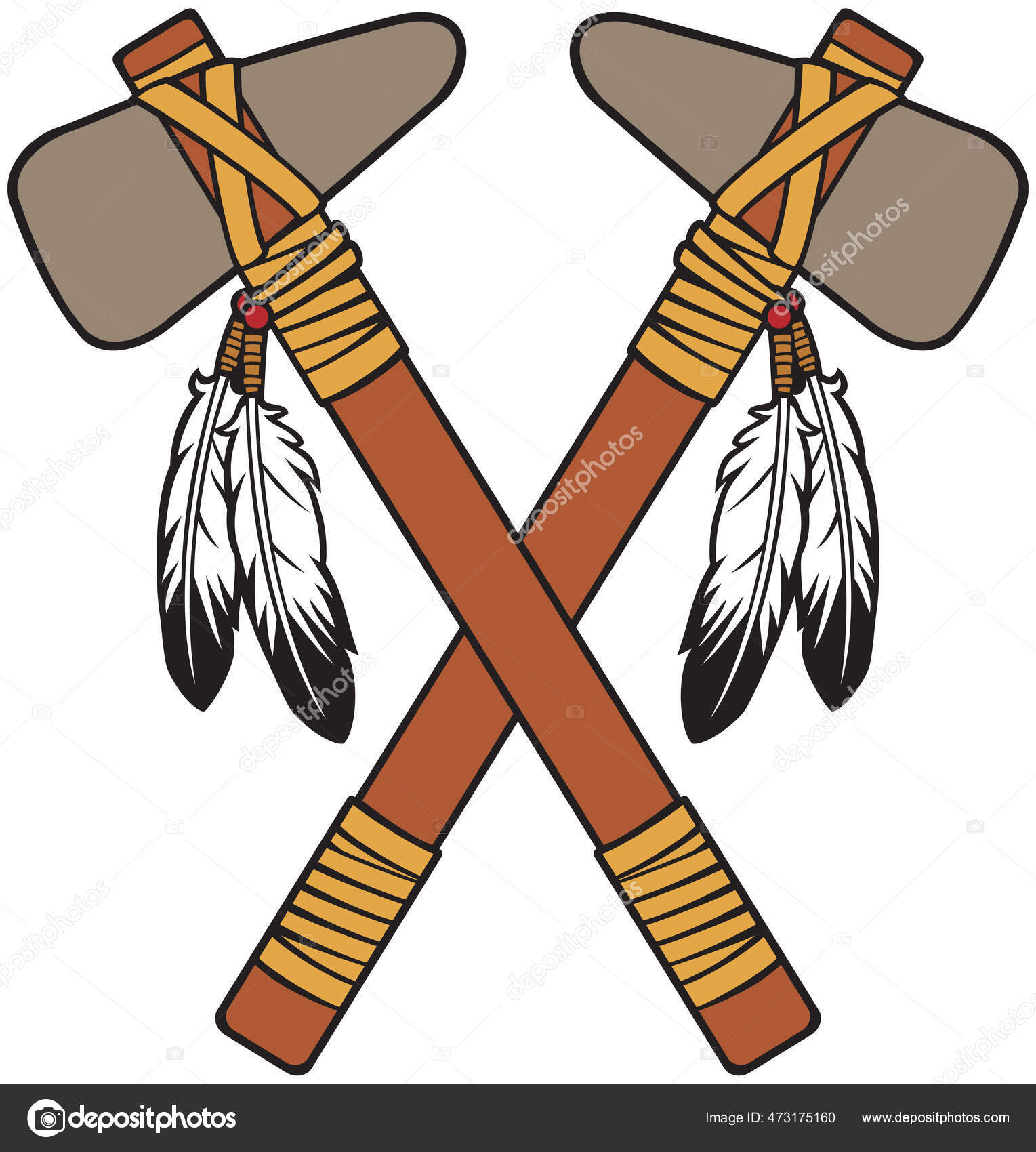 Crossed Native American Tomahawk Vector Stock Vector by ...