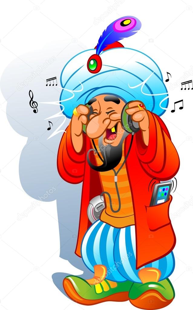 Funny genie illustration Stock Vector by ©VitD 92951470