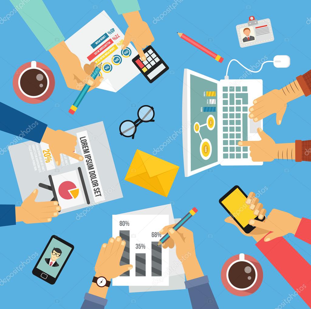 Business people. Workplace flat illustration icon set Stock Vector by ... Business people. Workplace flat illustration icon set Stock Vector by ...