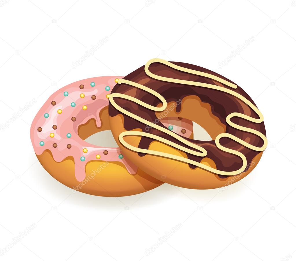 Vector two donuts illustration Stock Vector Image by ©magurok5 #65583853
