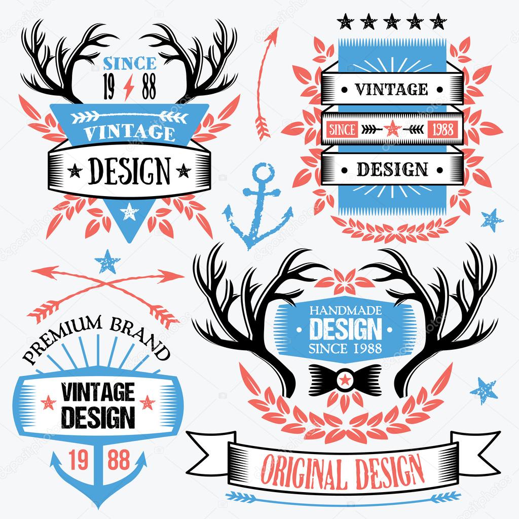 Trendy ribbon banners and badges set. Stock Vector Image by ©magurok5 ...