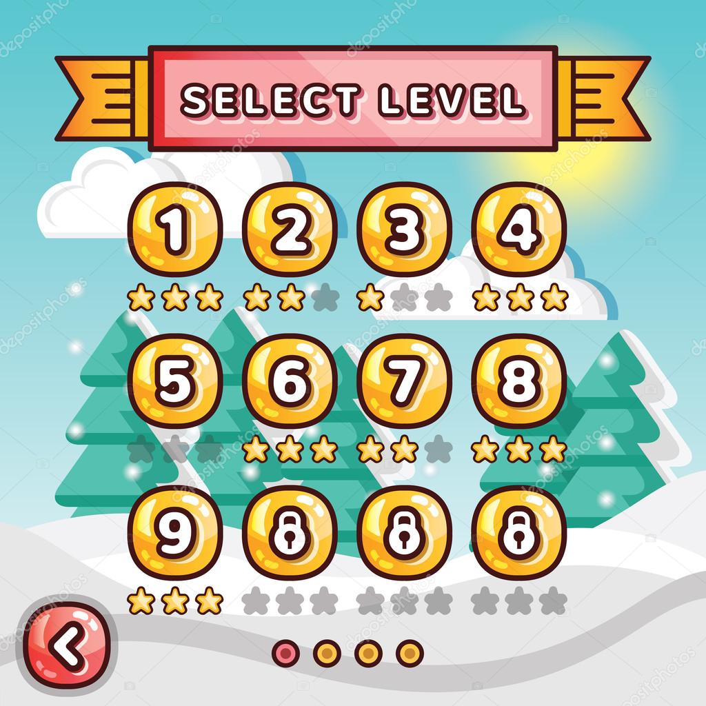 Level selection screen. Winter forest concept Stock Vector by ©magurok5 ...