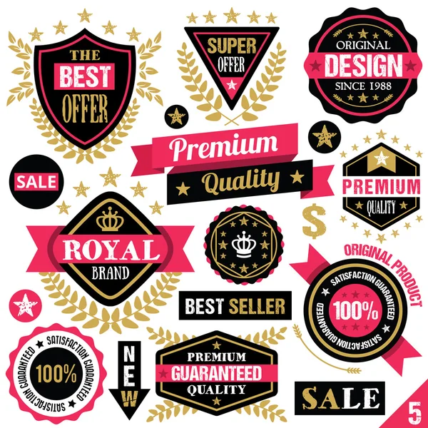 Premium quality stickers, badges, labels and ribbons. Set 7 Stock ...