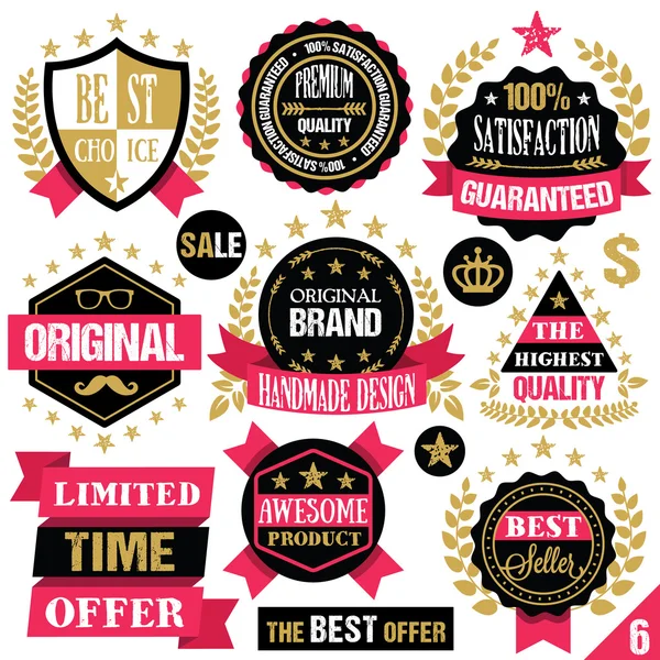 Premium quality stickers, badges, labels and ribbons. Set 3 Stock ...