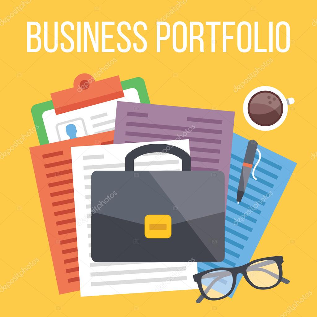 Business portfolio flat illustration — Stock Vector © magurok5 #76609951
