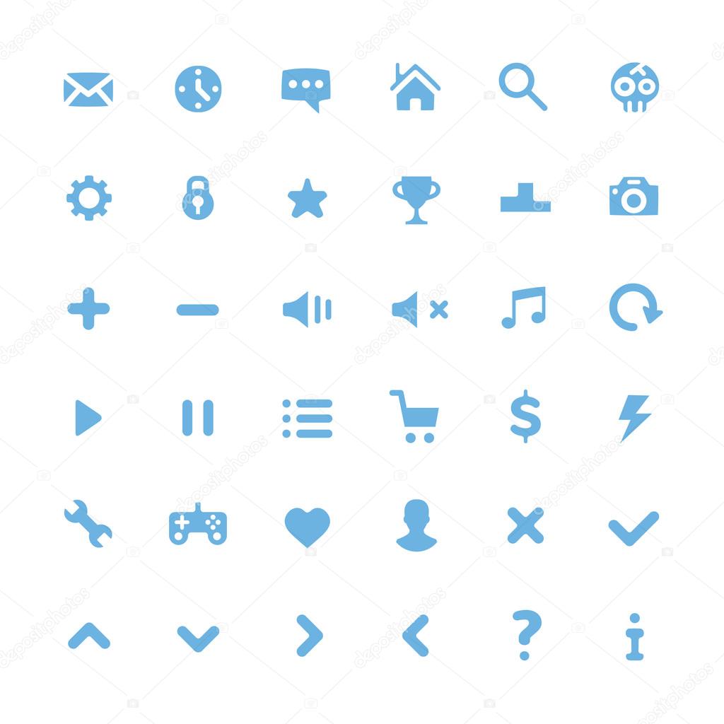 Vector blue pictograms set. Modern flat icons set for web and mobile ...