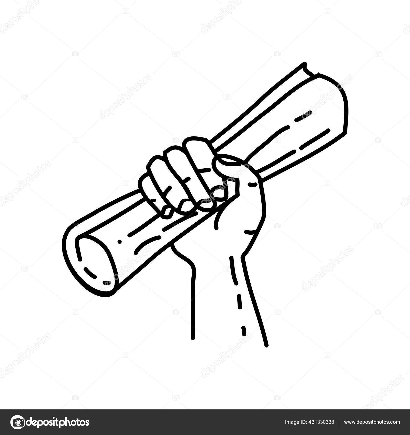 Graduate Outline Hand Drawn Icon Set Vector Stock Vector by ...