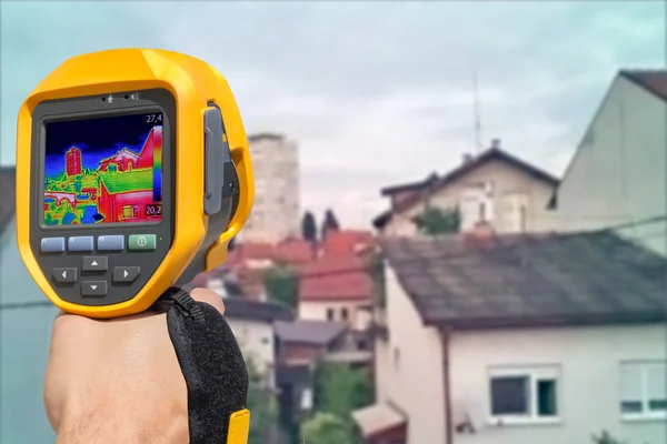 Recording Buildings With Thermal Camera - Stock Image - Everypixel