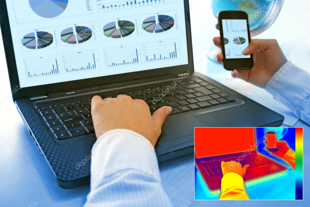 Imagen de termovisión mostrando calor en la oficina 2024