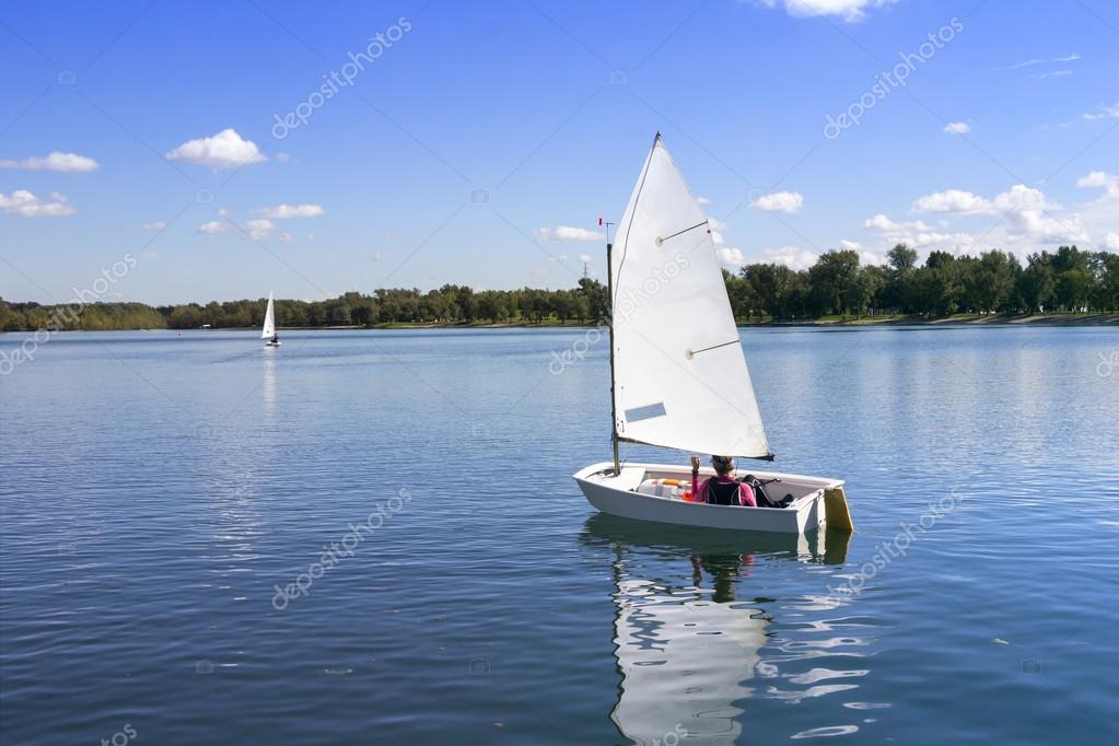 White boat sailing Stock Photo by ©smuki 58301481