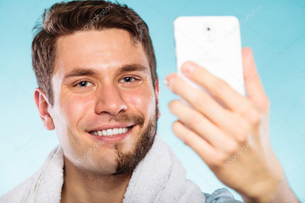 Half Face Selfie Male Beard