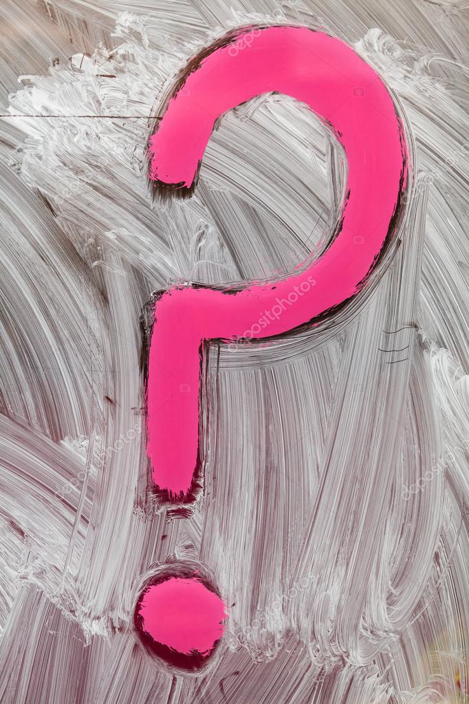 Hand painted pink question mark — Stock Photo © Voyagerix #56015709