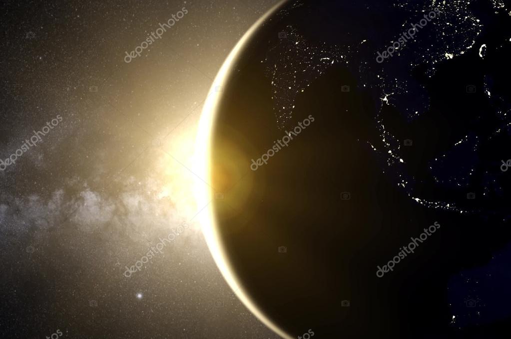 Day and night on planet Earth elements of this image furnished by NASA ...