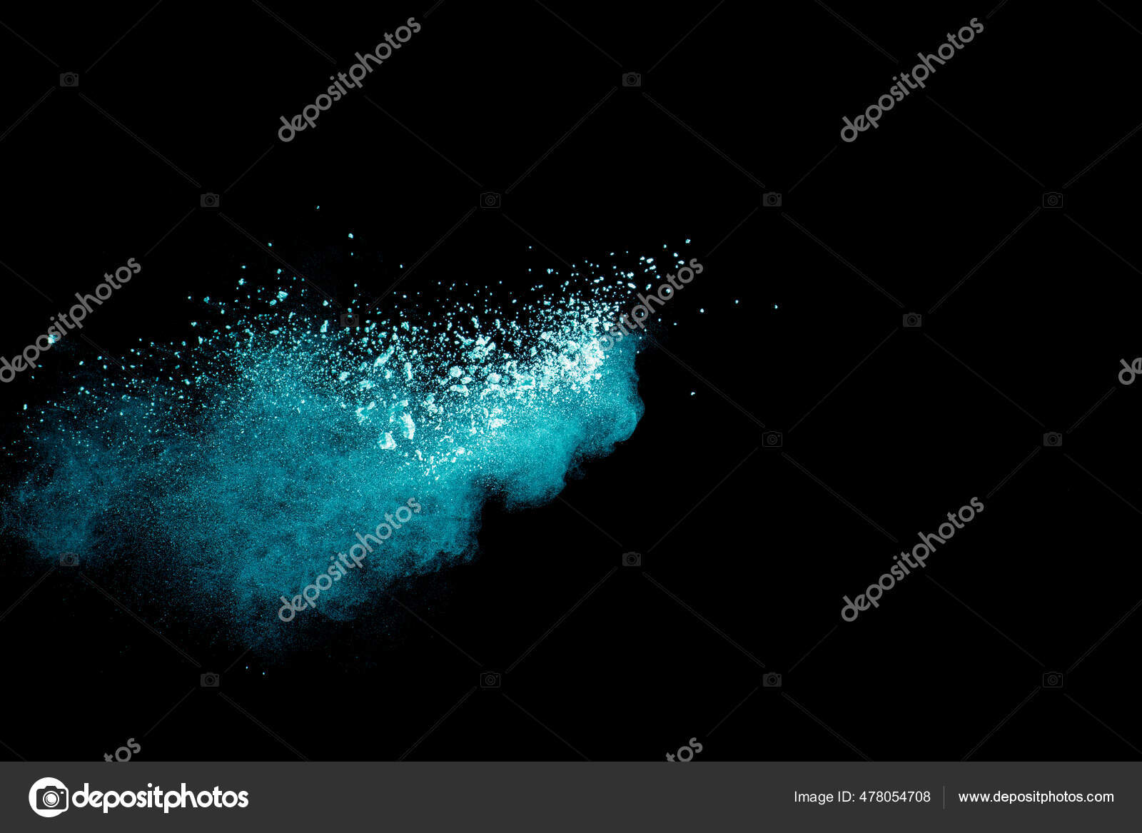 Abstract Splash Green Colored Powder Black Background Green Powder ...