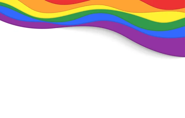 Wave Line Curve Lgbt Rainbow Flag Lesbian Gay Bisexual Colorful Stock