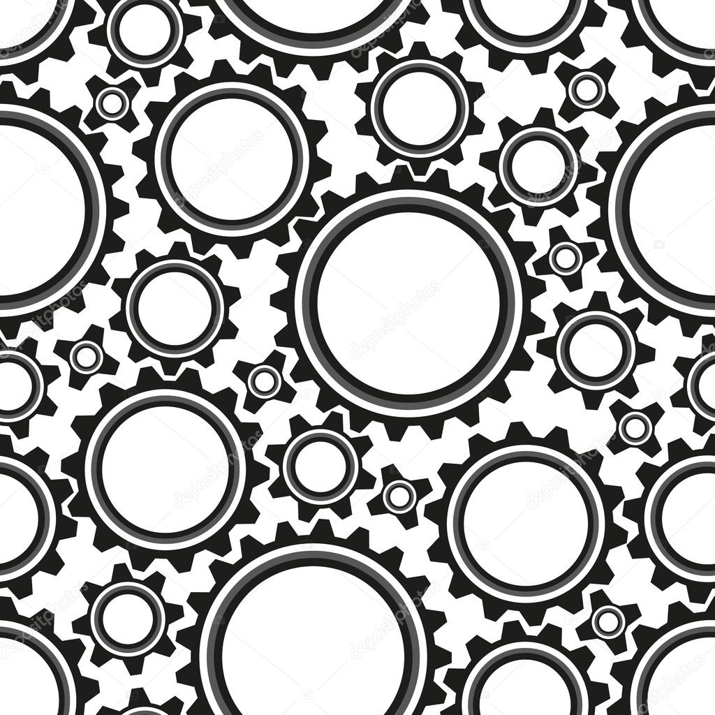 Seamless background consisting of gears, moving mechanical parts ...
