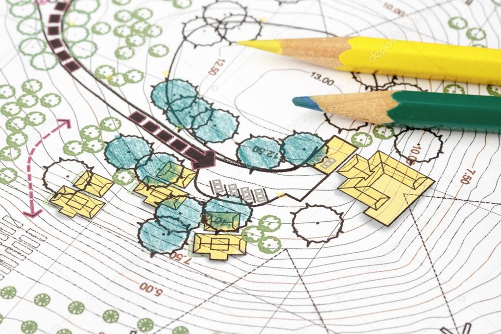 Landscape Architect Design on site analysis plan — Stock Photo © toa55 ...