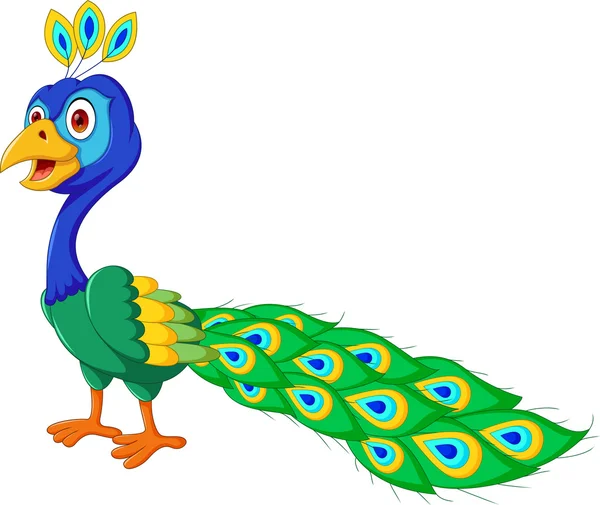 Cartoon peacock face | Cute Peacock Cartoon Standing Smiling Look Face ...