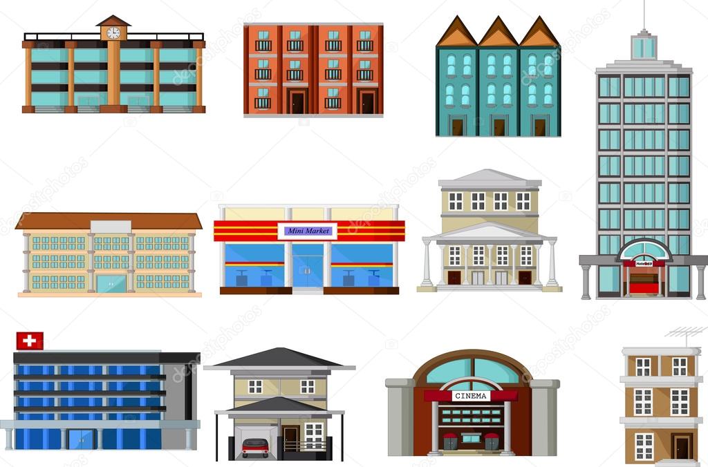 Various buildings cartoon for you design Stock Illustration by ...