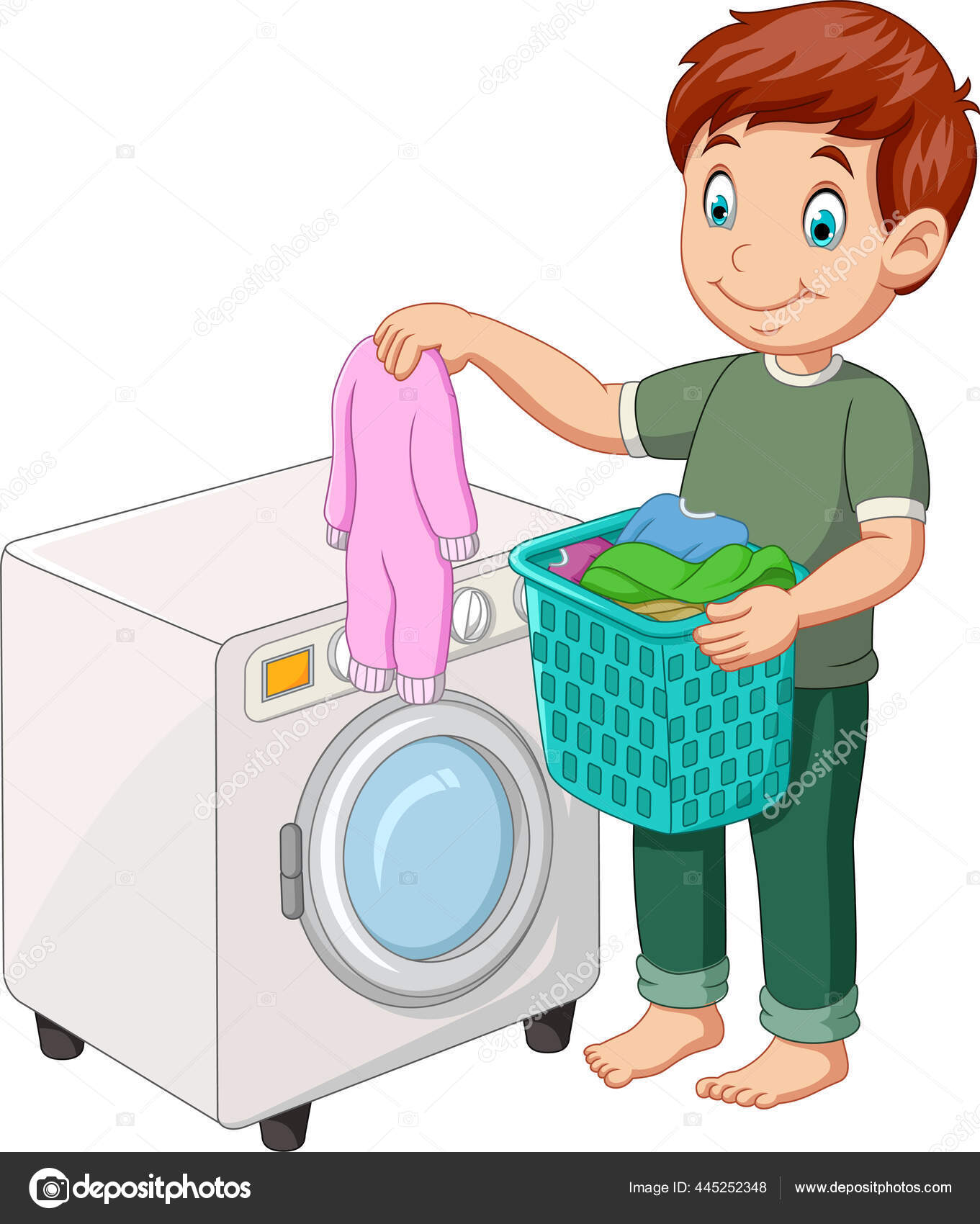 Man Washing Clothes Clipart