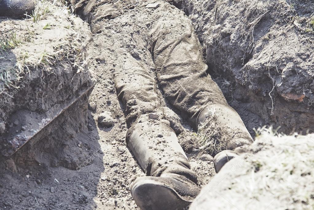 Conceptual image of violence and crime, dead body — Stock Photo ...
