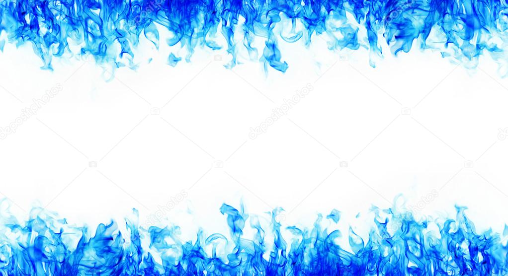 marcos de fuego azul sobre fondo blanco — Foto de stock © trybex #64250285