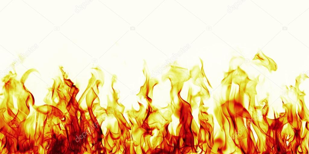 Brandende vlam van vuur op witte achtergrond ⬇ Stockfoto, rechtenvrije ...