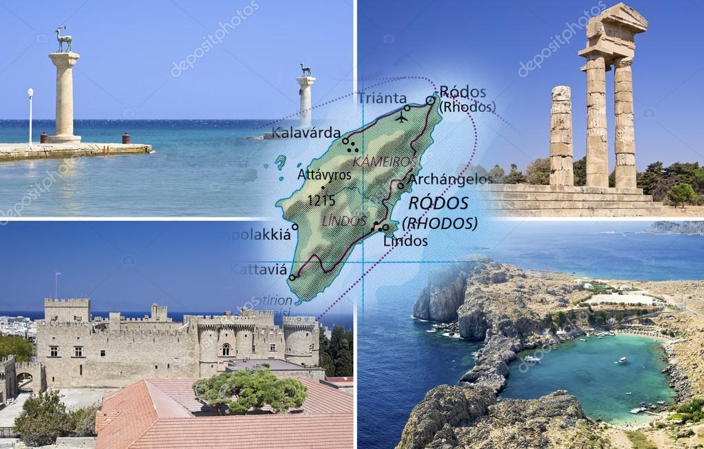 Rhodes island and Rhodes city — Stock Photo © eans #58619465