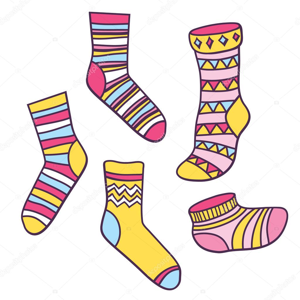 Set of Hand drawn socks Stock Illustration by ©sntpzh #80476556