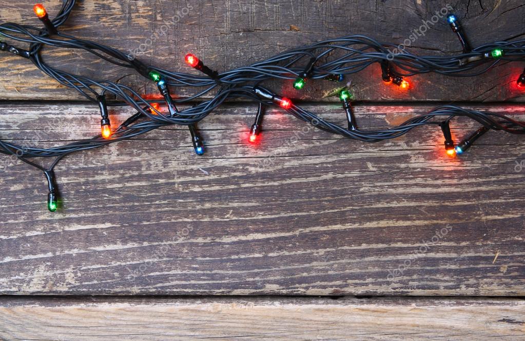 Rustic Christmas Lights Background