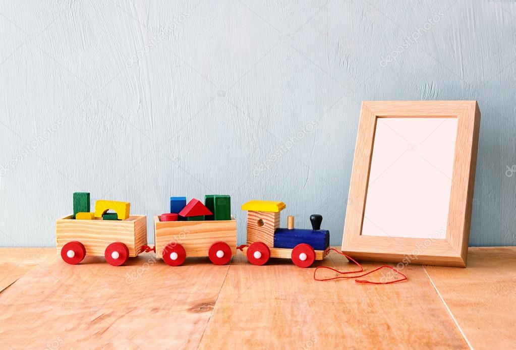 Wooden toy train — Stock Photo © tomert #79610066