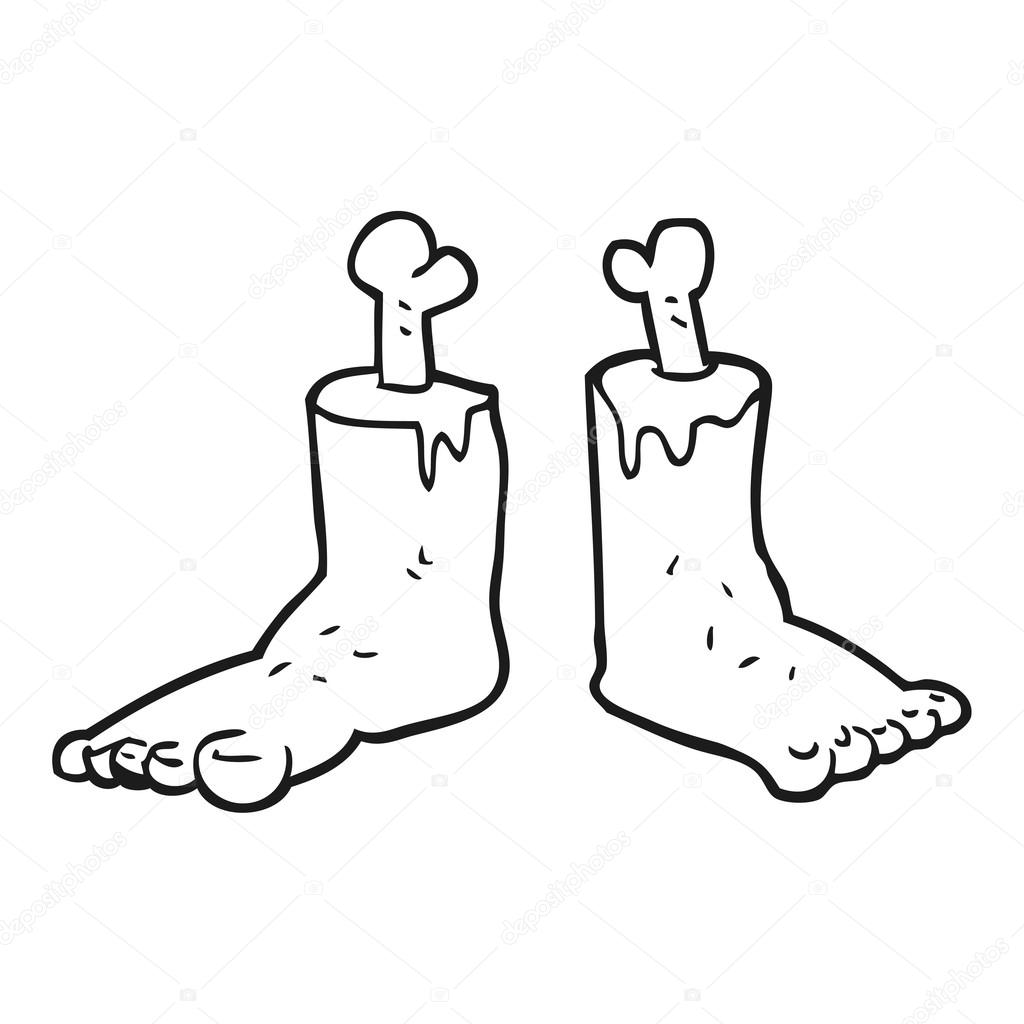 Black and white cartoon gross severed feet Stock Illustration by ...