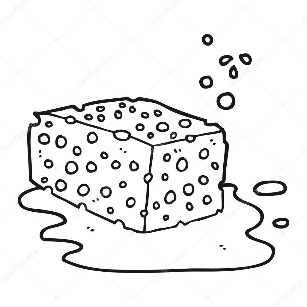 Black and white cartoon sponge Stock Vector by ©lineartestpilot 101466668