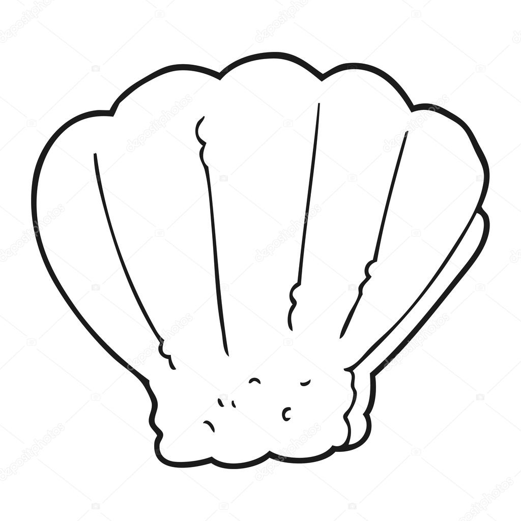 Black and white cartoon shell Stock Vector by ©lineartestpilot 101470324