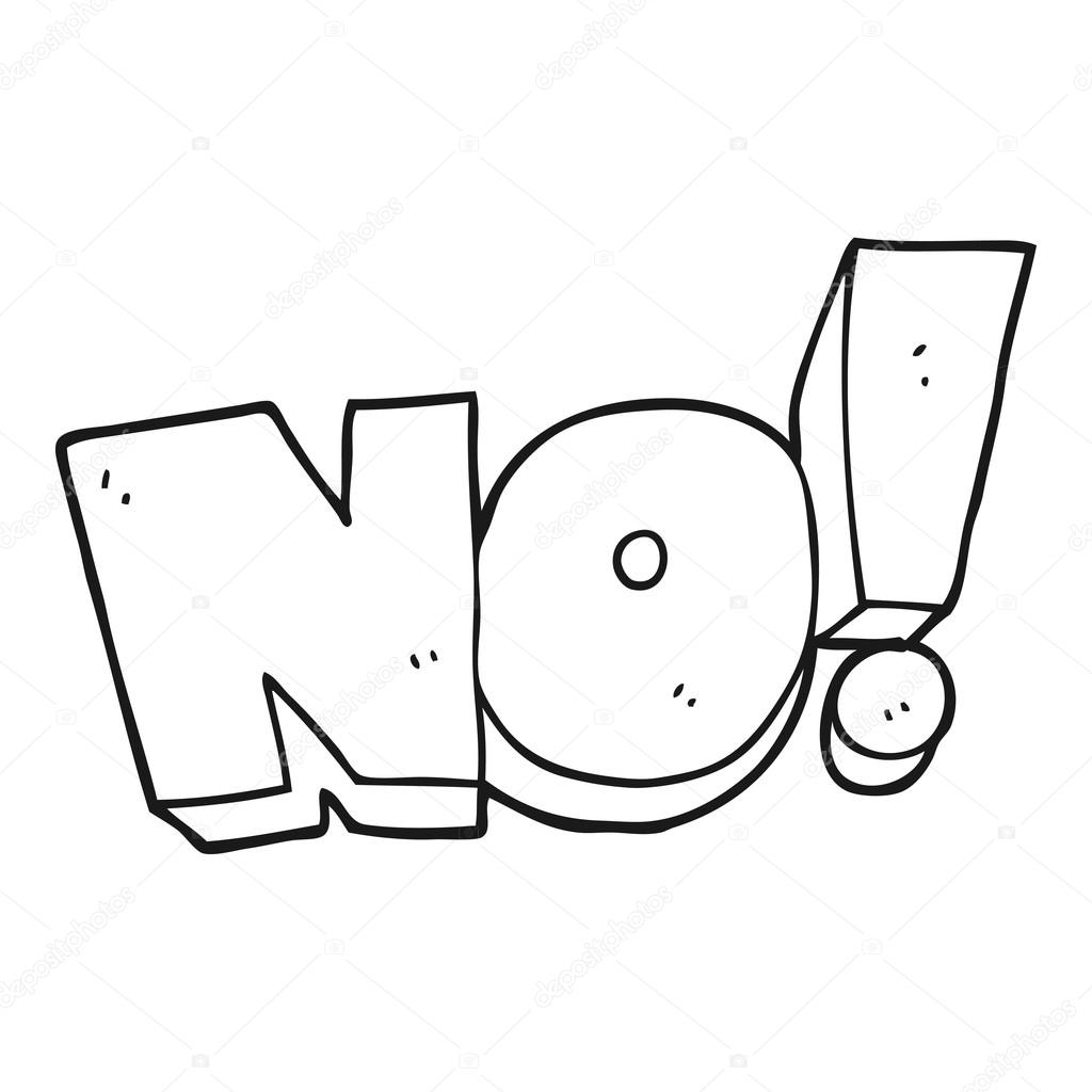 Black and white cartoon NO! shout Stock Vector by ©lineartestpilot ...