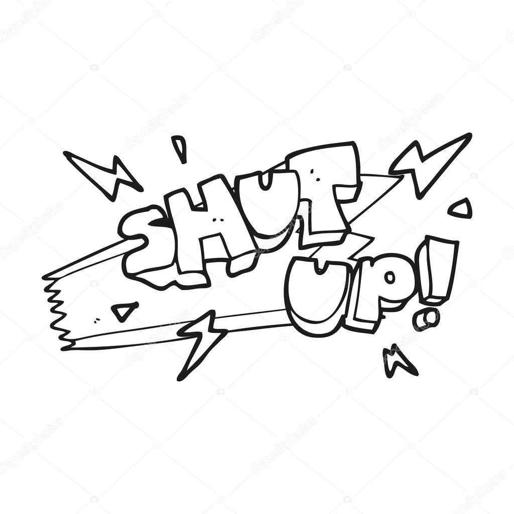 Black and white cartoon shut up! symbol Stock Vector by ...