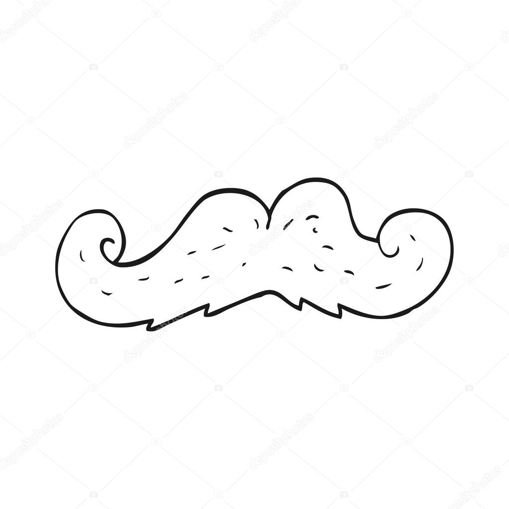 Black and white cartoon mustache Stock Vector by ©lineartestpilot 101512118