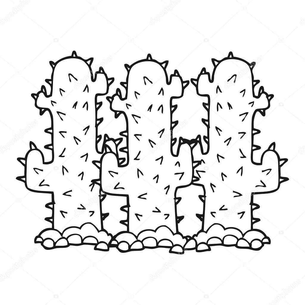 Black and white cartoon cactus Stock Vector Image by ©lineartestpilot ...