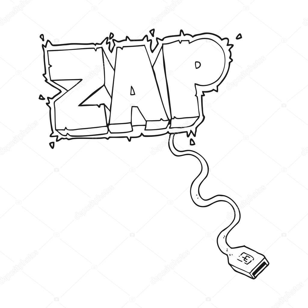 Black and white cartoon usb cable Stock Vector Image by ...