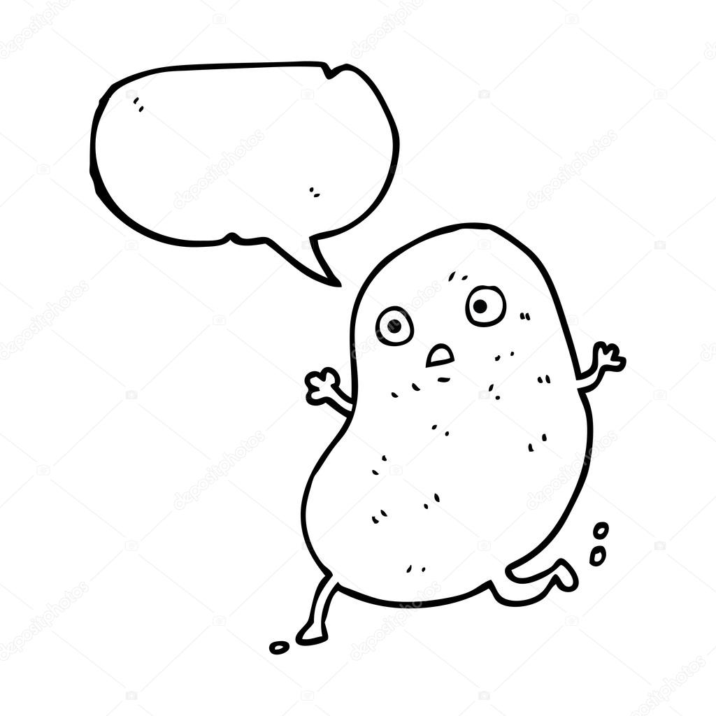 Speech bubble cartoon potato running Stock Vector by ©lineartestpilot ...
