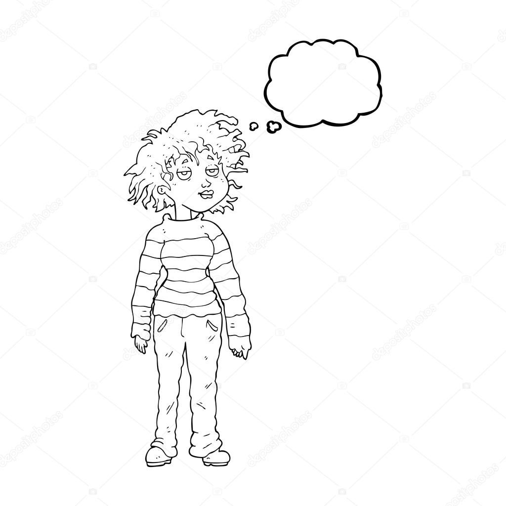 Thought bubble cartoon chilled out girl Stock Vector by ...