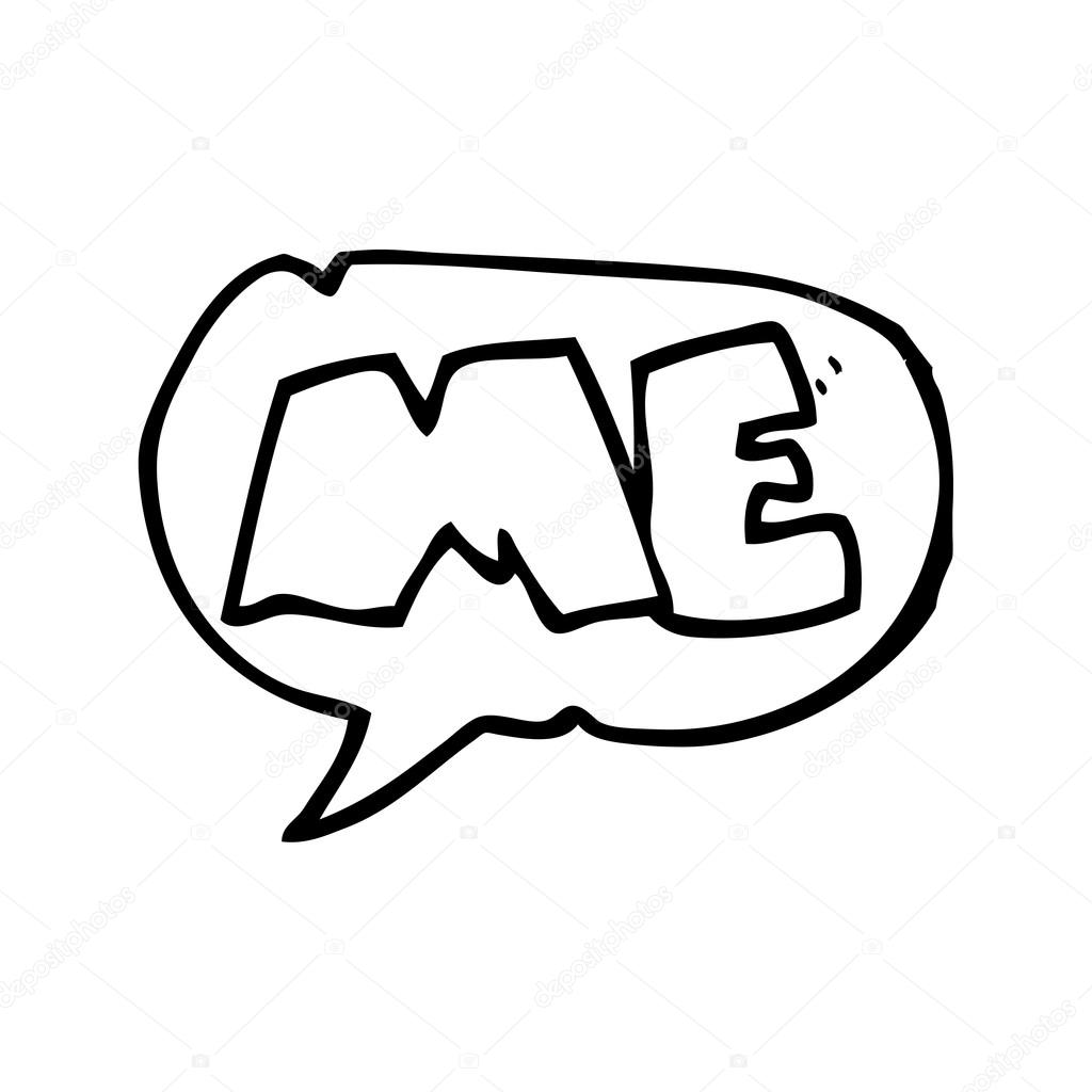 Speech bubble cartoon ME symbol Stock Vector by ©lineartestpilot 101625598
