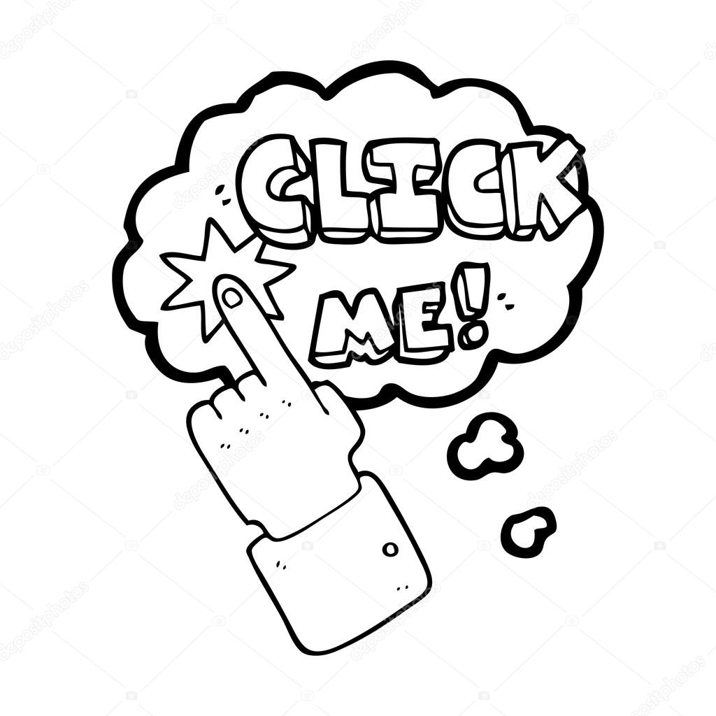 Click me thought bubble cartoon sign Stock Vector Image by ...