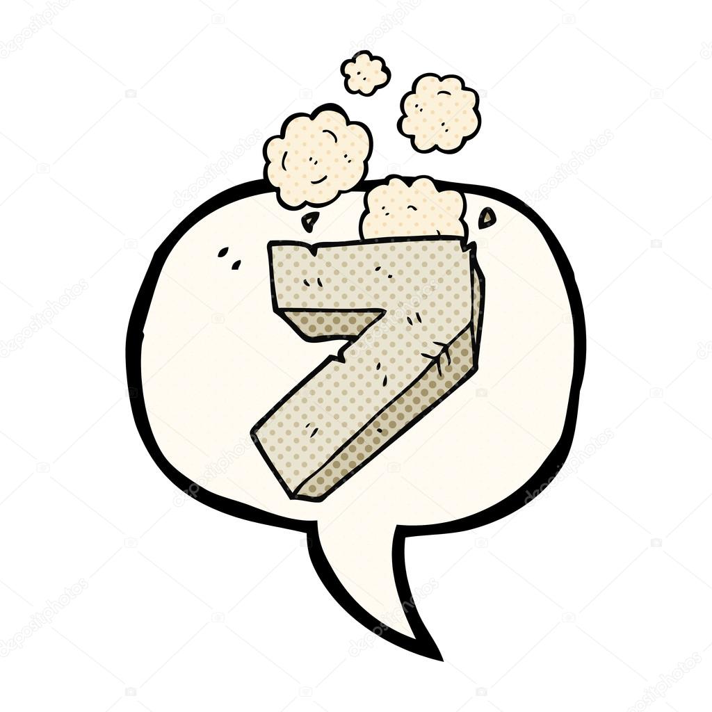 Comic book speech bubble cartoon stone number seven Stock Vector Image ...
