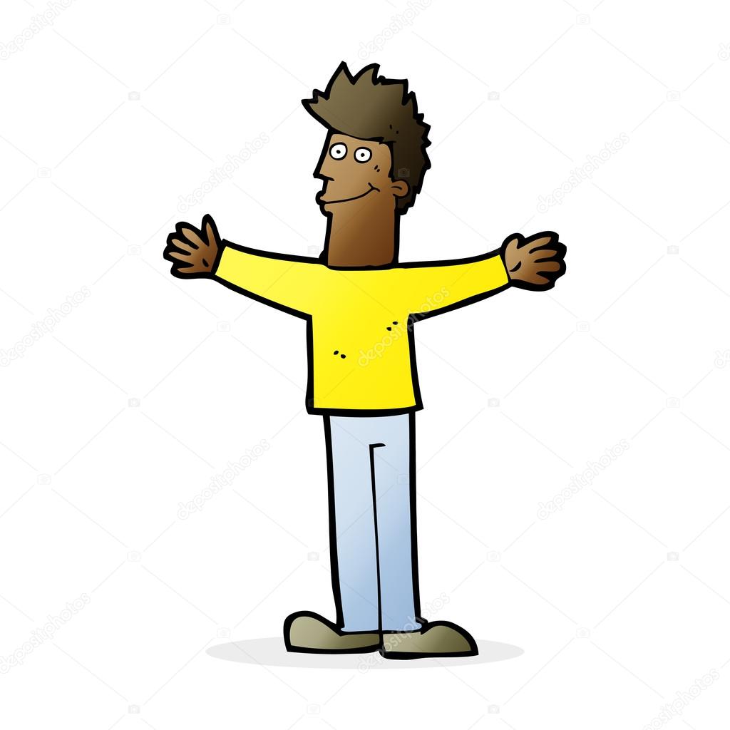 Cartoon happy man Stock Vector by ©lineartestpilot 101736474