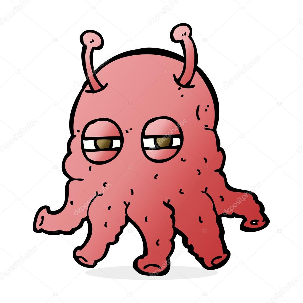 Cartoon alien face Stock Vector by ©lineartestpilot 101748442