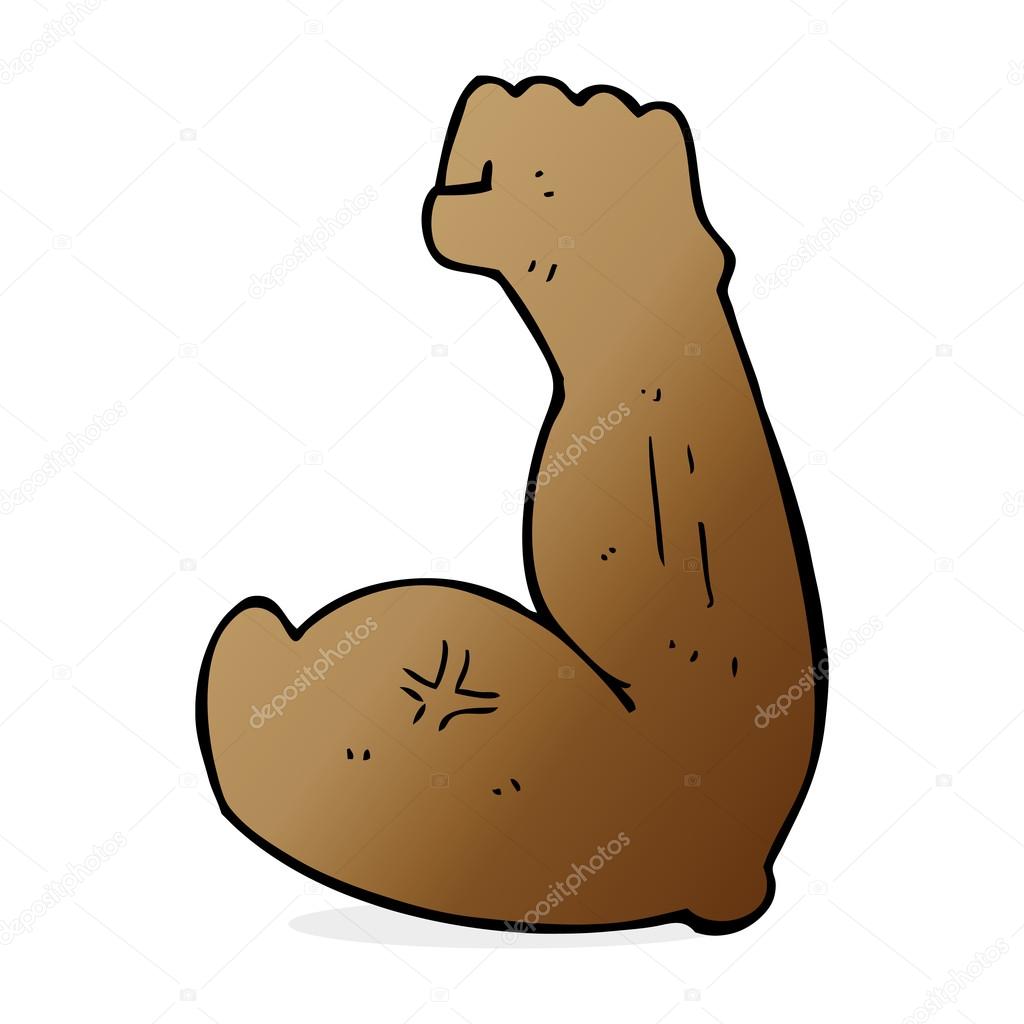 Flexing strong arm cartoon — Stock Vector © lineartestpilot #101825482